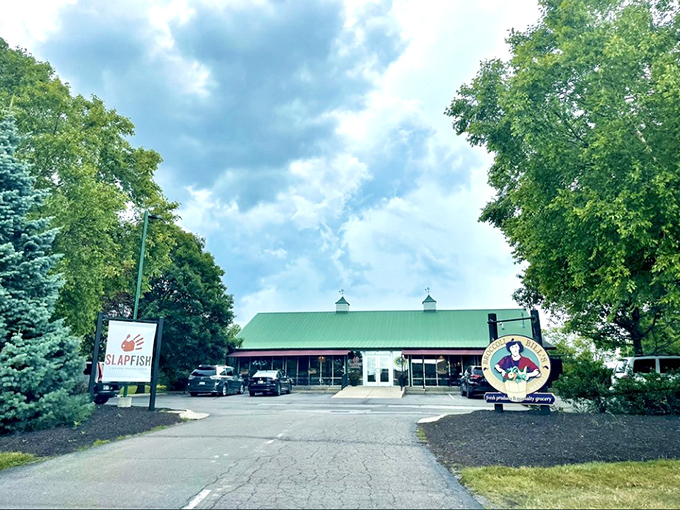 Slapfish's barn-like building stands ready to serve, like a seafood sanctuary amid Indiana's farmland.