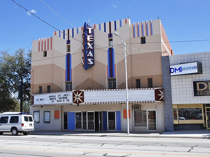 Sweetwater's vintage storefronts transport you to another era, complete with that faded "Secrest Radio Television" sign that's outlasted eight iPhone models.