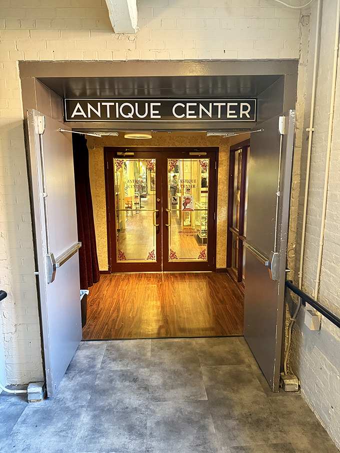 That bright red awning beckons like a lighthouse for treasure hunters seeking their next great discovery.