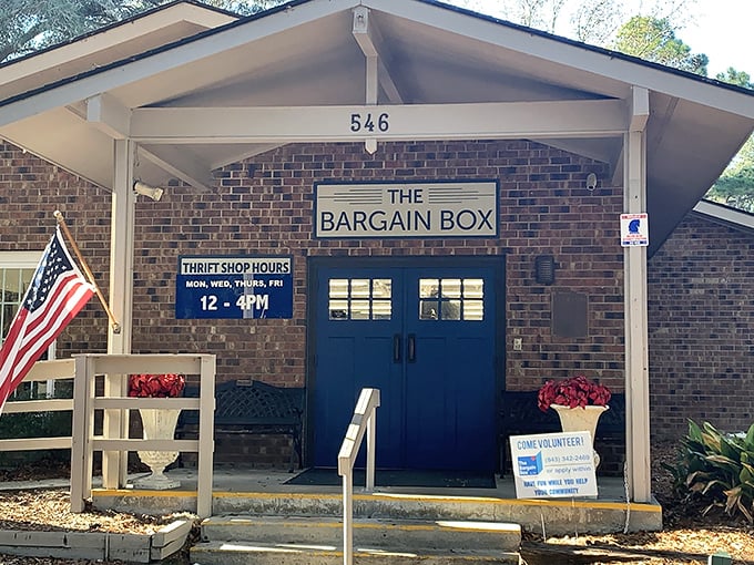 This charming brick building with patriotic flair houses decades of community treasures and local stories.