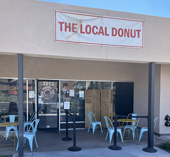 The Local Donut keeps it refreshingly simple with clean lines and honest charm. 