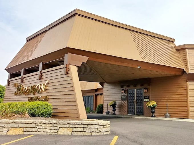 The Paragon's modern architecture hints at the elevated dining experience waiting inside this Dayton gem.