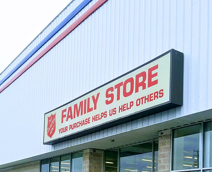 The Salvation Army's clean, welcoming exterior hints at the organized treasures waiting inside for savvy shoppers.