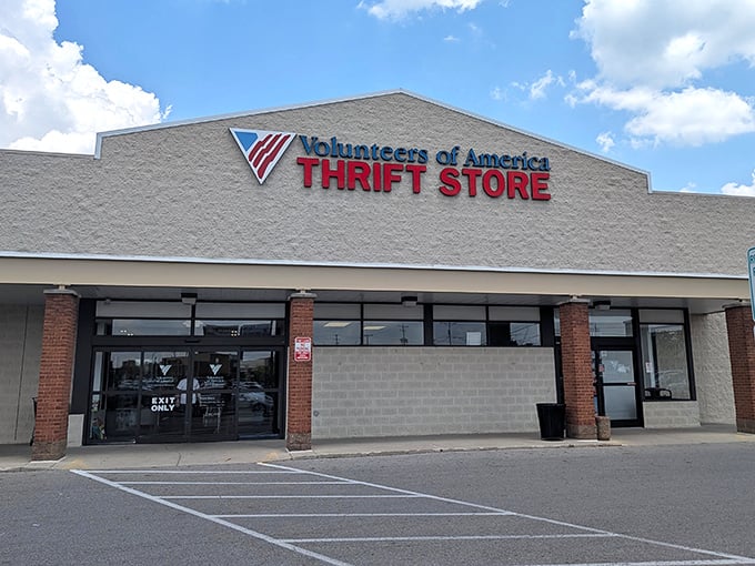 Volunteers of America's clean, professional exterior hints at the organized treasure trove waiting inside for savvy shoppers.