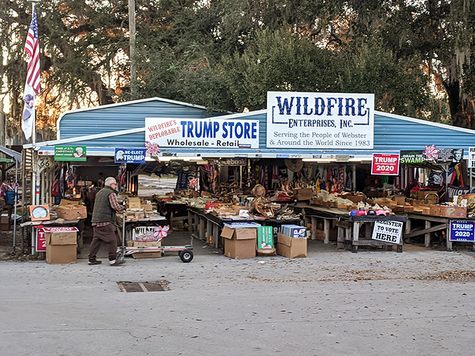 Covered pavilions offer shade and shelter while you browse through endless rows of amazing deals.