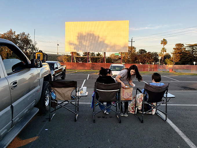 Family movie night gets an upgrade! At Solano Drive-In, lawn chairs replace recliners and takeout replaces microwave popcorn&mdash;but the memories? Priceless.