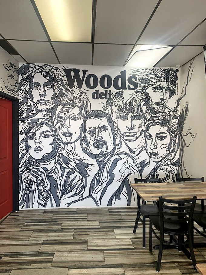 That wall art alone is worth the visit! Woods Deli serves artistic inspiration alongside their masterpiece sandwiches.