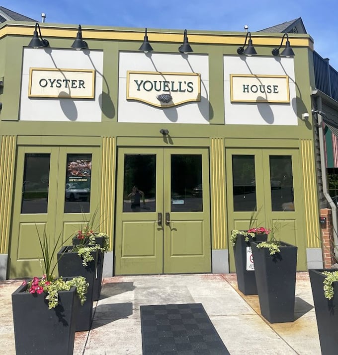 Youell's Oyster House stands proud with its classic green facade, a true Allentown seafood landmark.
