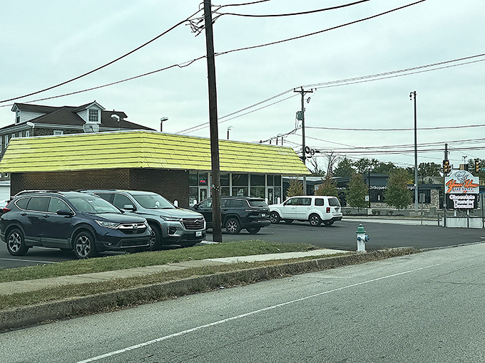 That classic yellow and green combo screams "authentic local bakery" louder than any billboard could.