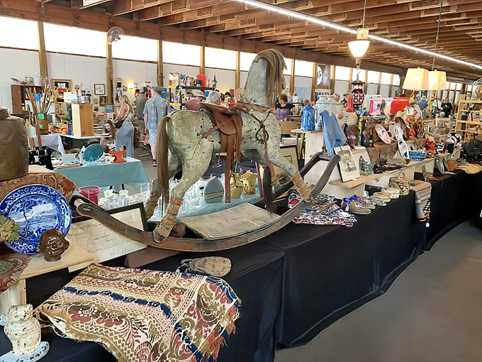 Look at that vintage rocking horse! At Allegan, yesterday's nursery favorites become today's conversation pieces.
