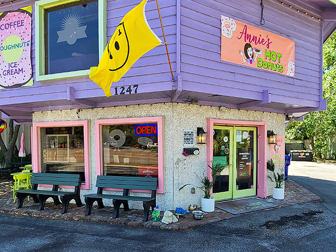 The cheerful colors and friendly atmosphere make every visit feel like a celebration of sweetness and community spirit.