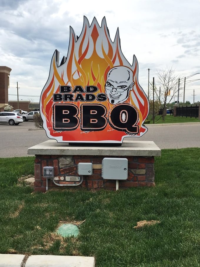 Nothing says "we've got this figured out" like a flaming sign that practically dares you to resist.