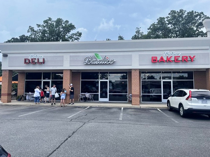 The clean, welcoming exterior of Basilico hints at the Italian sandwich masterpieces waiting inside. Those customers know what's up!
