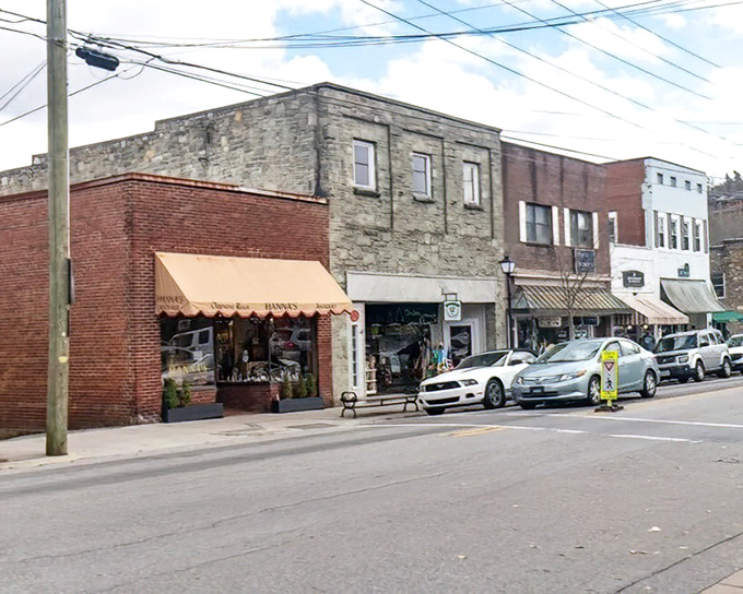 Mountain town perfection captured in one peaceful street - where hurrying seems almost criminal.
