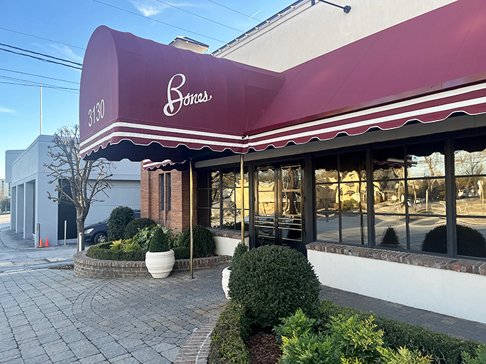 The elegant brick exterior of Bones hints at old-school steakhouse glamour &ndash; where martinis are cold and steaks are legendary.