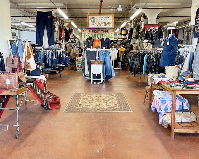 The industrial-chic warehouse of Bulk Vintage, where fashion history hangs from every rack, waiting for its second act.