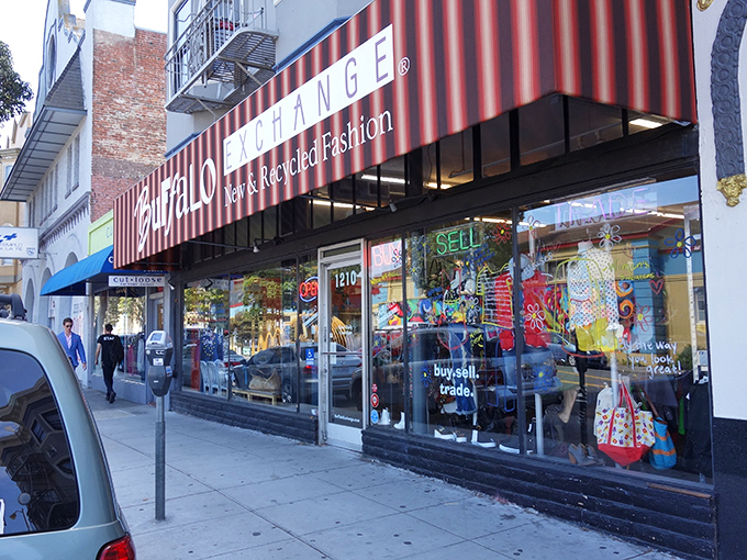 Behind these windows lie racks of curated fashion finds. Buffalo Exchange isn't just shopping&mdash;it's a treasure hunt with style points.