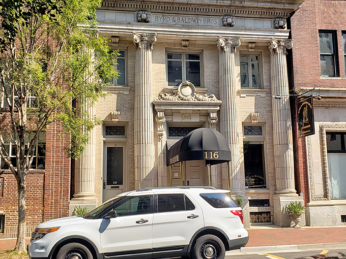 Grand columns that once guarded money now stand sentinel over some of Norfolk's finest cuts of beef.