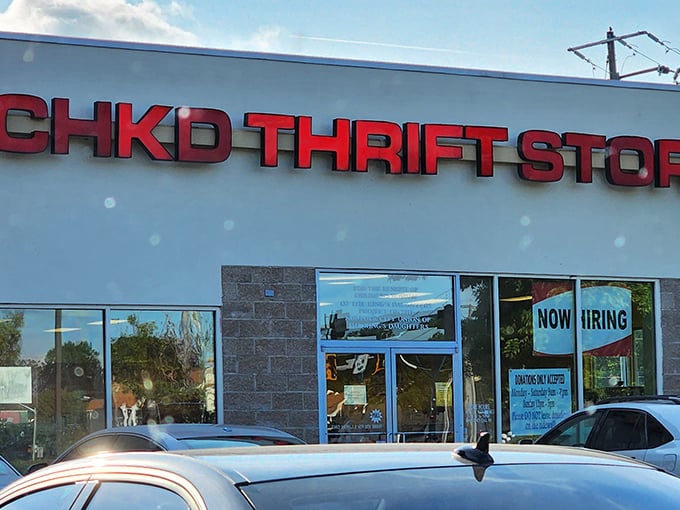 Sunshine and savings await under those bright red letters&mdash;thrifting with a purpose never looked so good.