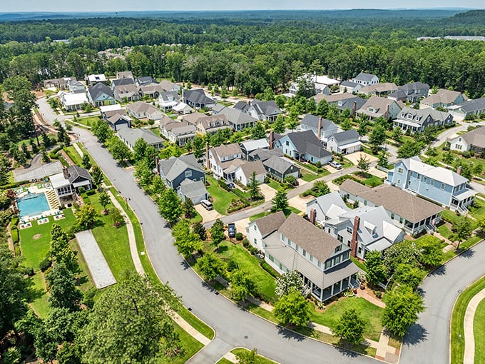 Aerial view of Columbus showcases the perfect blend of historic architecture and modern amenities without the shocking price tag.