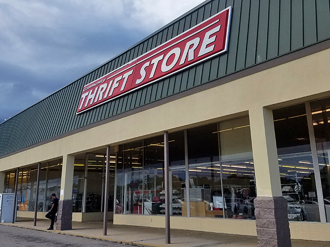 The expansive storefront hints at the endless aisles of treasures waiting inside this thrifter's paradise.