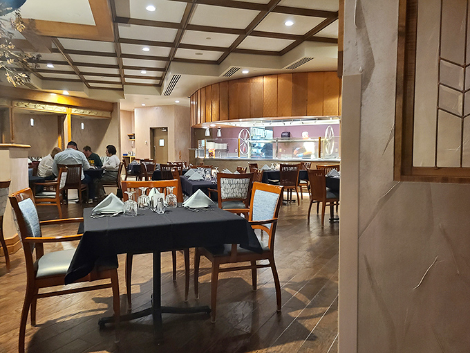 Clean lines and warm wood create the perfect backdrop for Wisconsin's finest cuts.