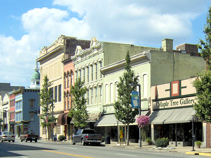 Danville's historic downtown buildings stand like colorful sentinels of affordability, housing shops where prices won't make you gasp.