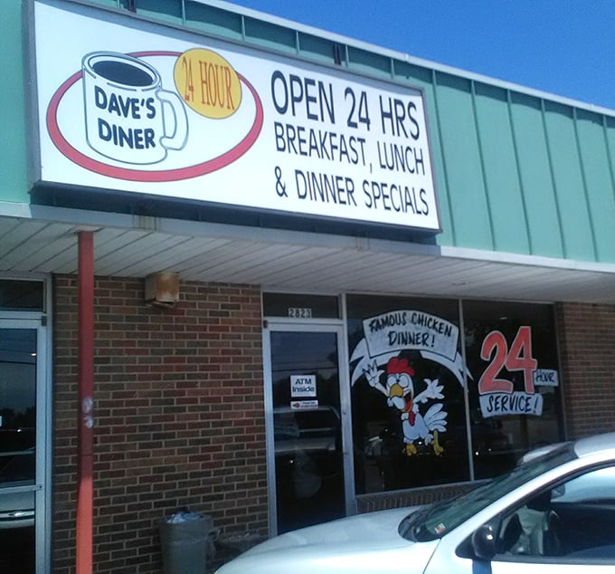 When midnight munchies strike, Dave's glowing sign becomes a beacon of hope and hash browns.