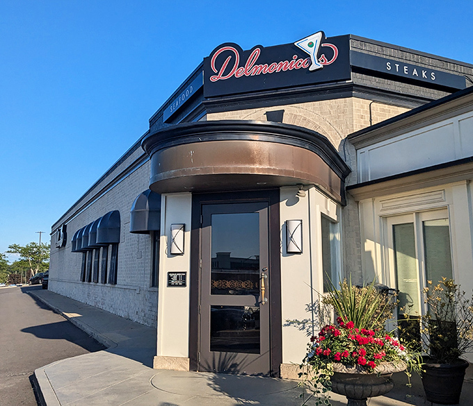 Blue skies and premium beef&mdash;a match made in Ohio heaven. Delmonico's welcomes steak enthusiasts with flower pots and sizzling promises.