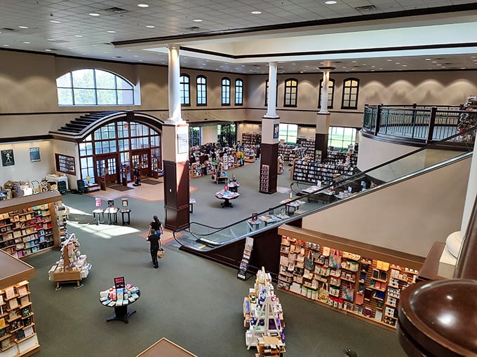 Two floors of literary bliss! This bookstore could make even non-readers grab a shopping cart. 
