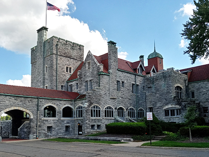 Manicured grounds frame architectural perfection, proving castles aren't just for fairy tales and faraway lands.