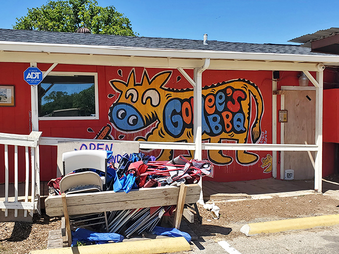 That cheerful cartoon pig knows something you don't - the incredible flavors waiting just beyond those doors.