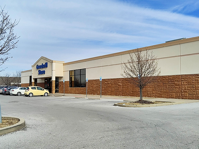 When a Goodwill needs this much parking space, you know serious treasure hunting awaits inside.