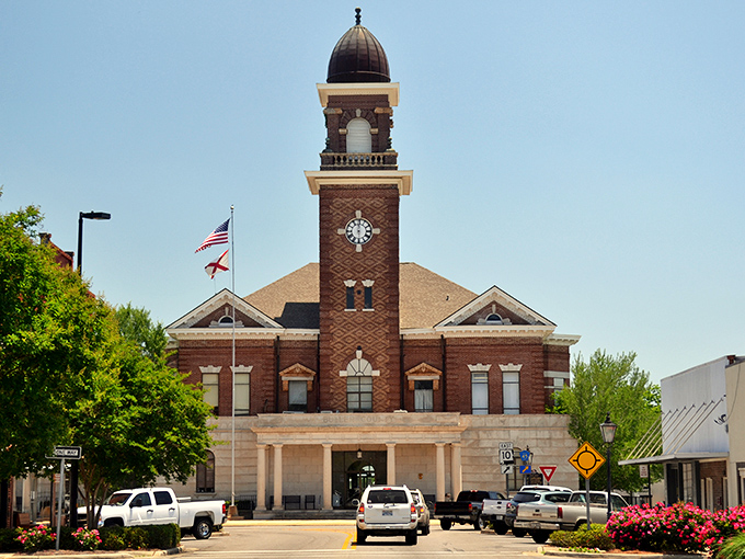 Greenville's courthouse stands tall like a sentinel watching over a town where your retirement savings can actually last.