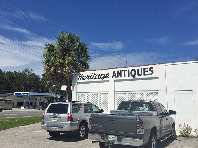 Palm trees and antiques create the perfect Florida combination where history meets sunshine in delightful harmony.