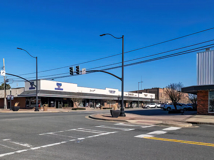 Classic Main Street America where your dollar stretches further than your morning coffee conversation with neighbors.