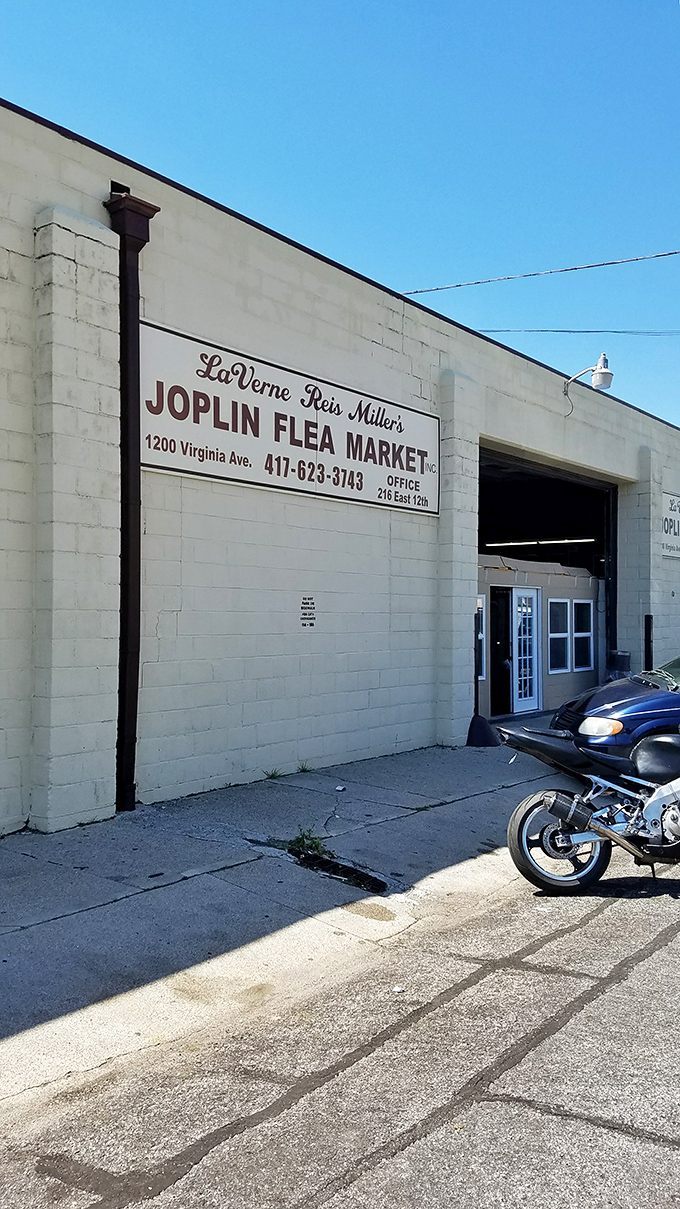 LaVerne Reis Miller's Joplin Flea Market welcomes treasure hunters through its industrial doors. Where everyday feels like a garage sale jackpot!
