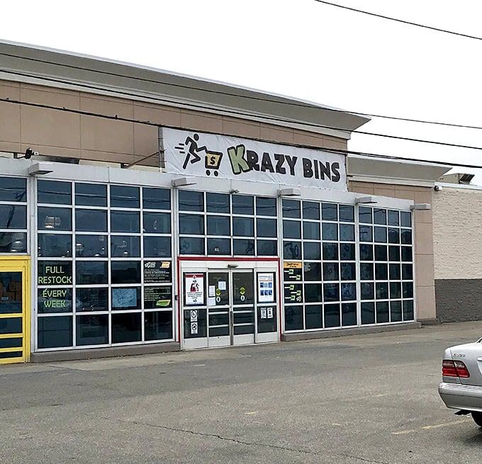 Bold signage and wide glass doors welcome deal seekers to a bargain hunt where every visit promises hidden gems.