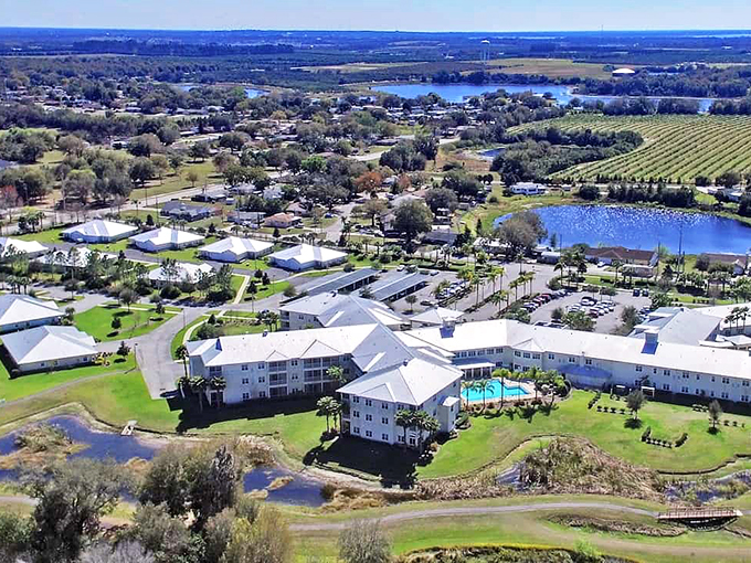 Rolling hills and lakes surround Lake Wales, proving Florida has more topography than most people realize.