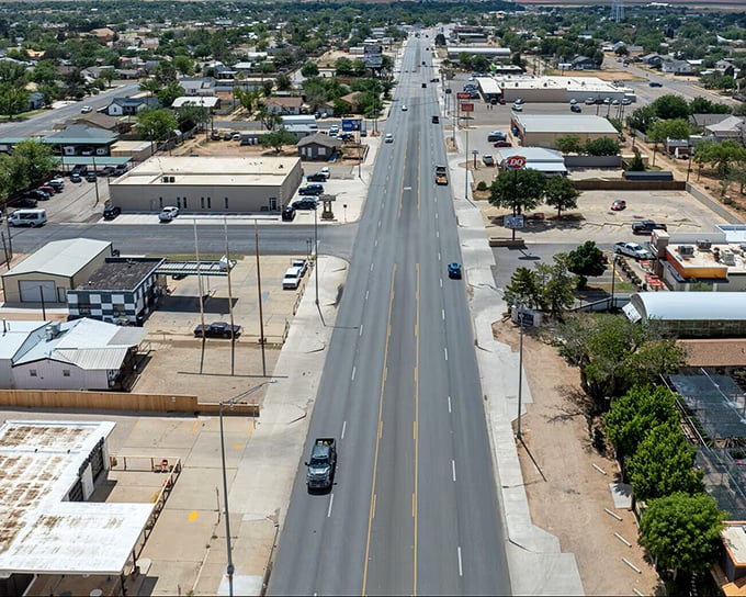 Classic Texas town vibes where your dollar stretches further than a country mile down these streets.