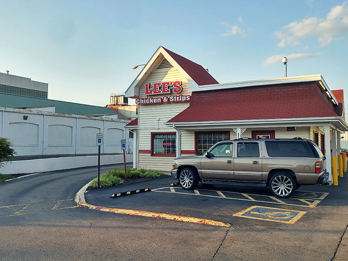 Classic roadside architecture meets pressure-cooked perfection &ndash; this is where honey-dipped dreams come true, folks.