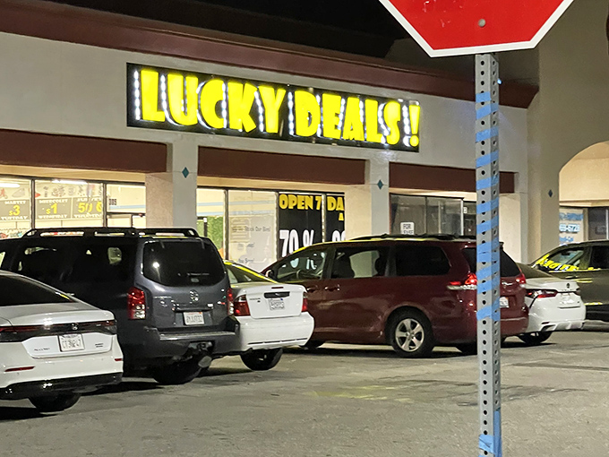 Night or day, this discount wonderland lights up with possibilities. Your wallet will feel like it won the lottery!