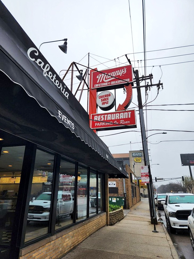 That classic red and white facade whispers stories of countless satisfied customers since 1942.