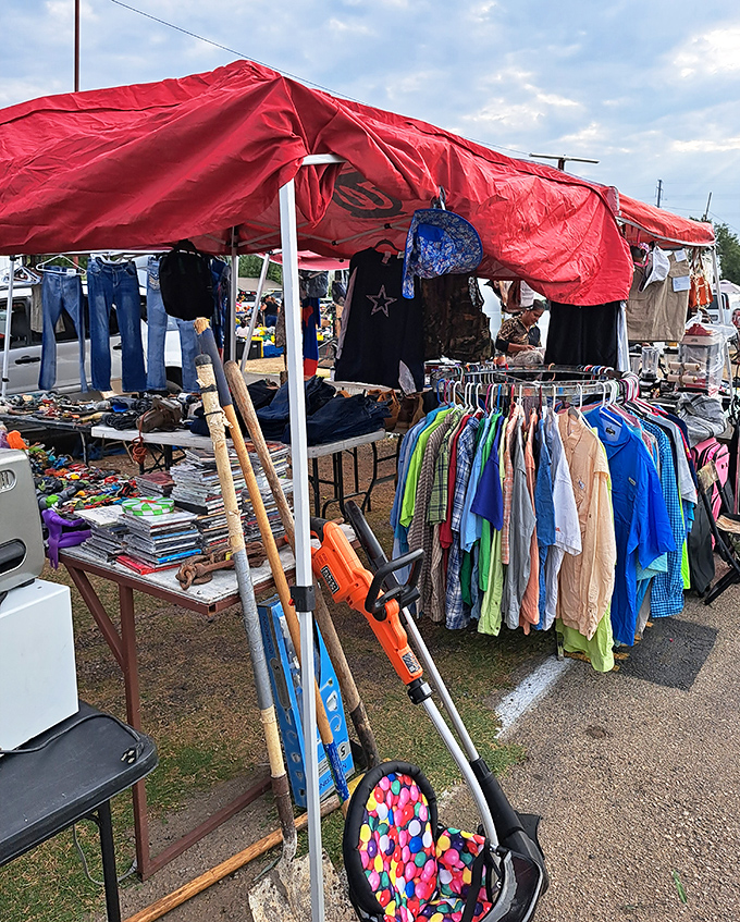 "Rejulan Cameras" stands ready for business among a sea of vendors. In the flea market world, specialization is often the key to success!