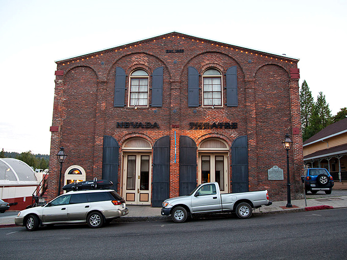 Historic brick buildings stand proud, whispering tales of California's golden past to modern visitors.