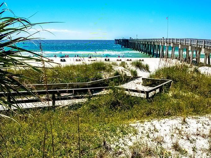 That Panama City pier stretches toward the horizon, promising fishing tales and sunset memories worth making.