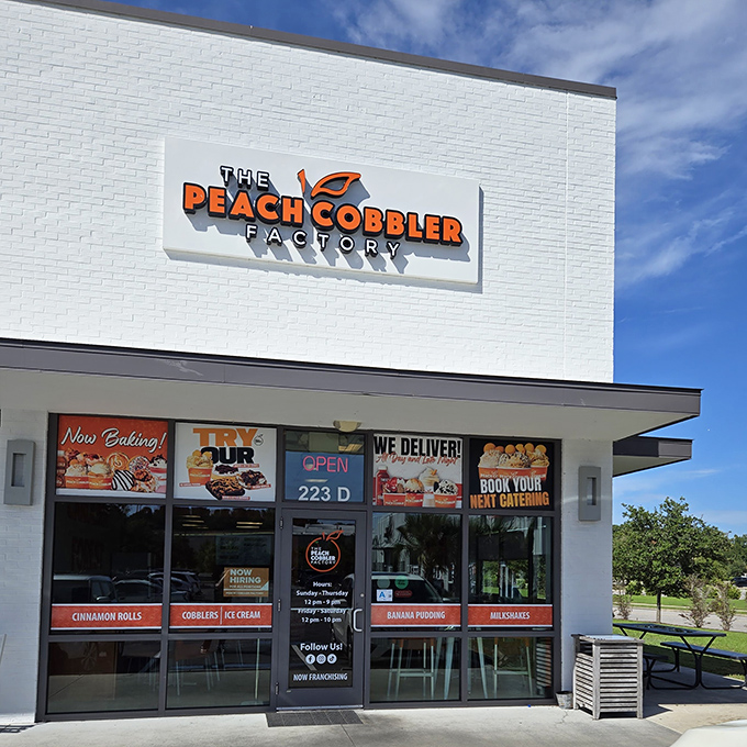 Simple on the outside, spectacular on the inside &ndash; this dessert destination's bright signage hints at the peachy perfection awaiting you.