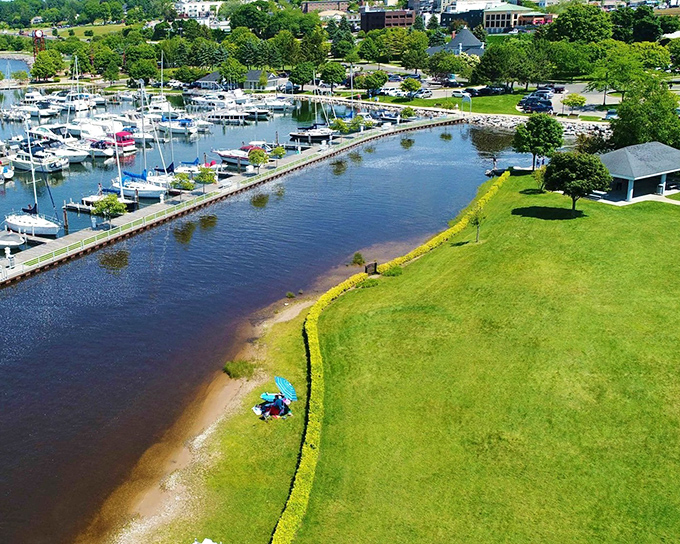 Blue waters meet blue skies in Petoskey's picturesque harbor. Mother Nature showing off her best work daily.