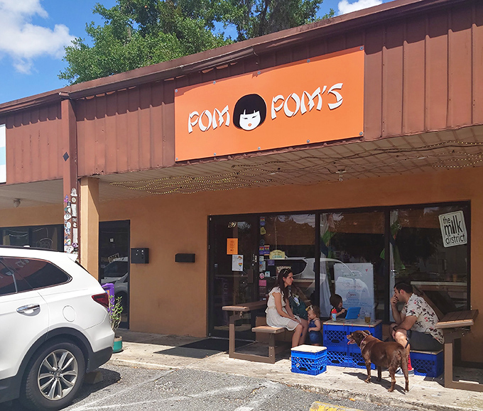 Those outdoor benches at Pom Pom's are perfect for savoring sandwiches while watching Sanford's world go by.