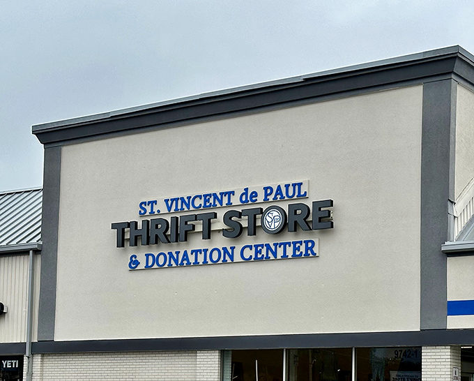 The sign says it all&mdash;not just a thrift store but a donation center too. Your shopping funds community support!